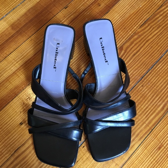 Vintage | Shoes | 220 Trend Vintage 90s Square Toed Toe Black Slide ...